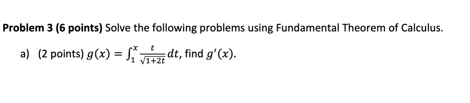 Problem 3 (6 points) Solve the following problems | Chegg.com
