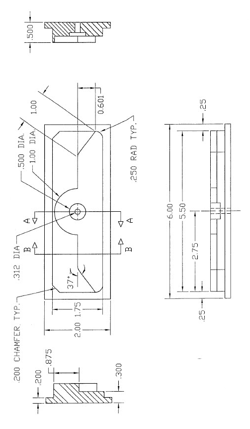 200 CHAMFER TYP - 312 DIA B AD -.500 DIA 1.00 DIA 500 | Chegg.com