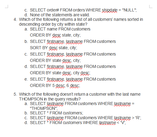 Solved Chapter 8 Review Questions 1. Which clause of an SQL | Chegg.com