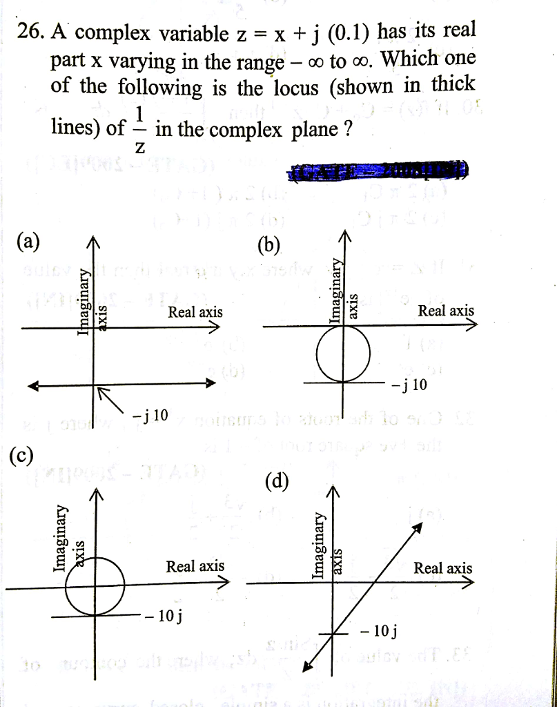 Solved 26. A complex variable z = x +j (0.1) has its rea | Chegg.com