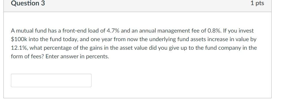 Solved A mutual fund has a front-end load of 4.7% and an | Chegg.com