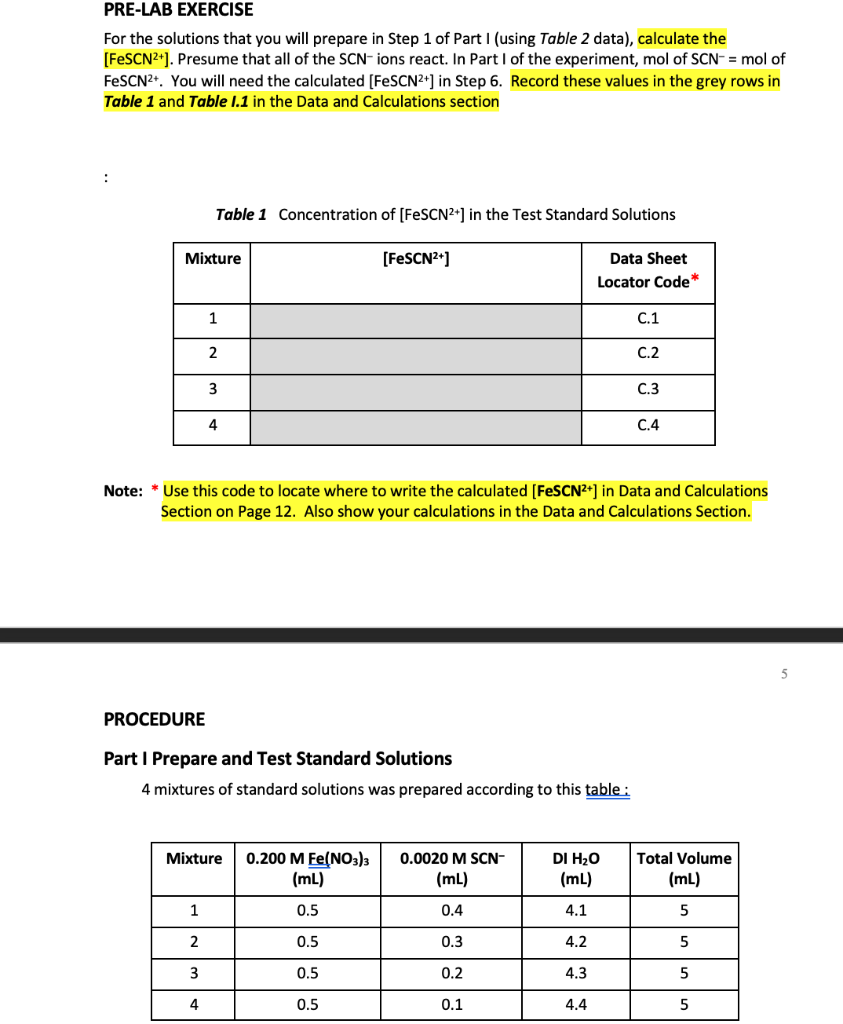 Solved PRE-LAB EXERCISE For the solutions that you will | Chegg.com