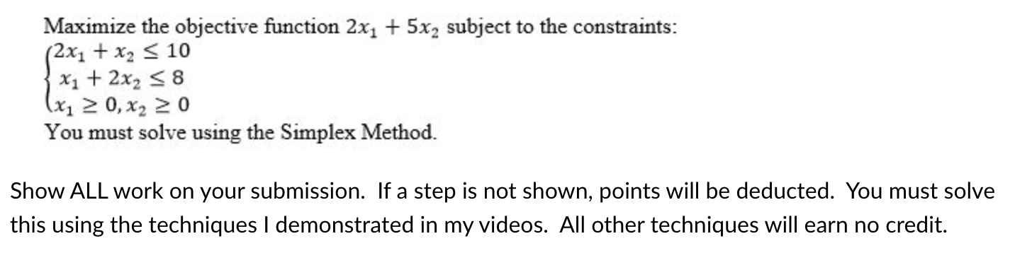 Solved Maximize The Objective Function 2x1 5x2 Subject To