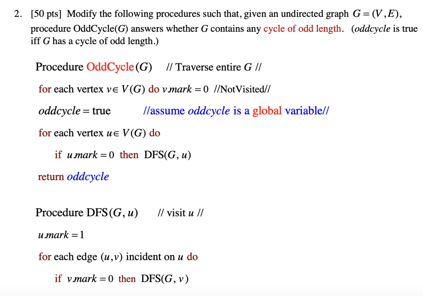 Solved [50 pts] Modify the following procedures such that, | Chegg.com