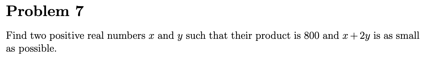 Solved Find two positive real numbers x and y such that | Chegg.com Solved Find two positive real numbers x and y such that | Chegg.com