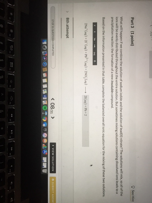 Solved 08 Question (3 points) Many ionic compounds are water | Chegg.com