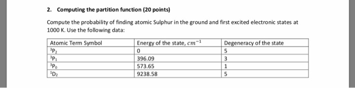 Solved 2. Computing the partition function (20 points) | Chegg.com