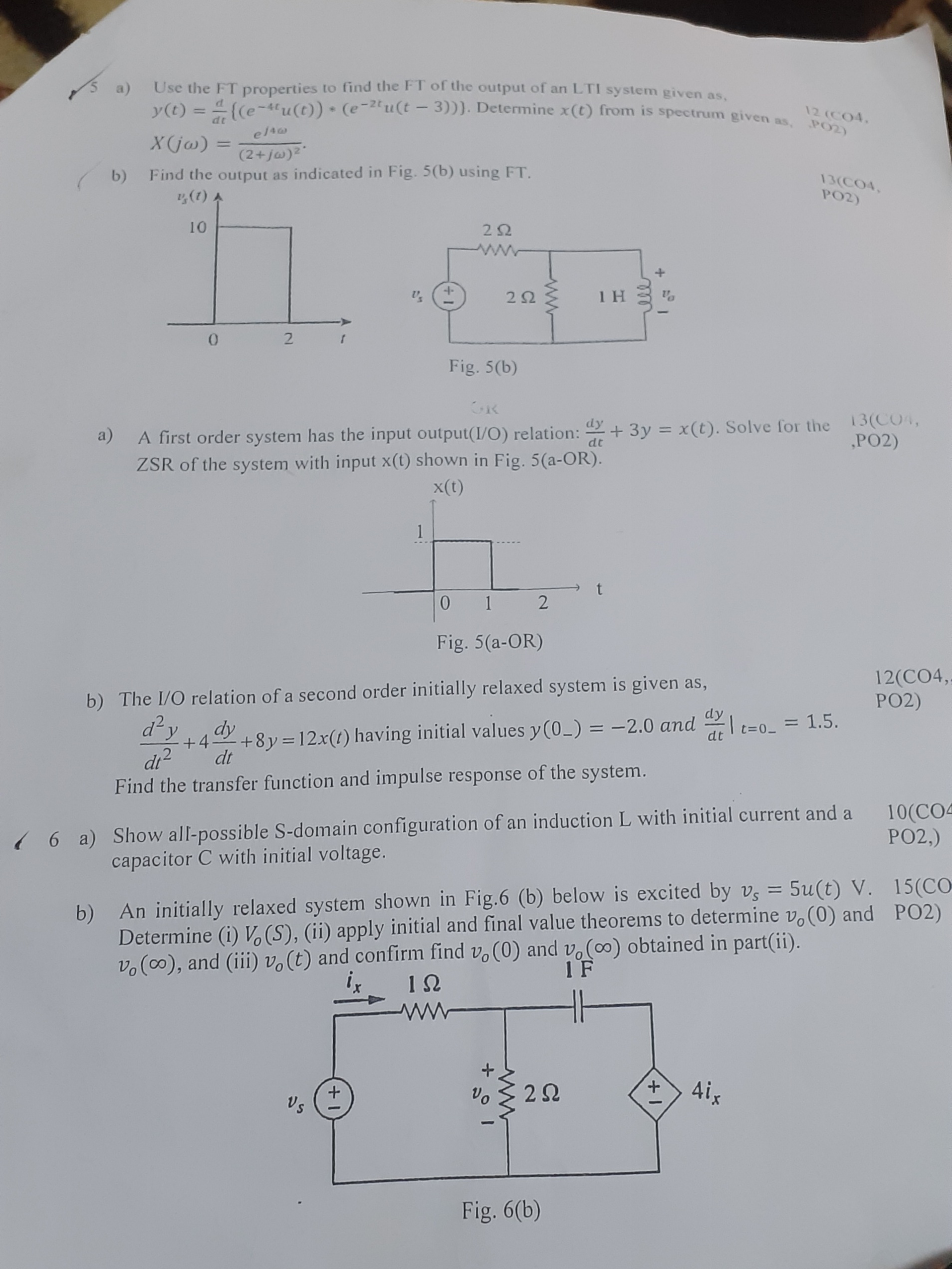 Solved 2 a) Refer to the first order system depicted in Fig. | Chegg.com