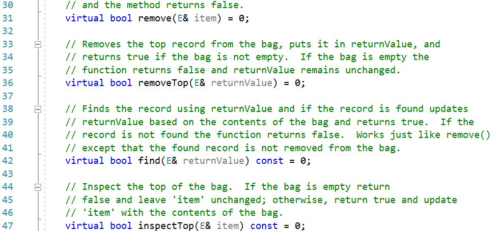 Solved Use the bag ADT provided to create an array-based | Chegg.com