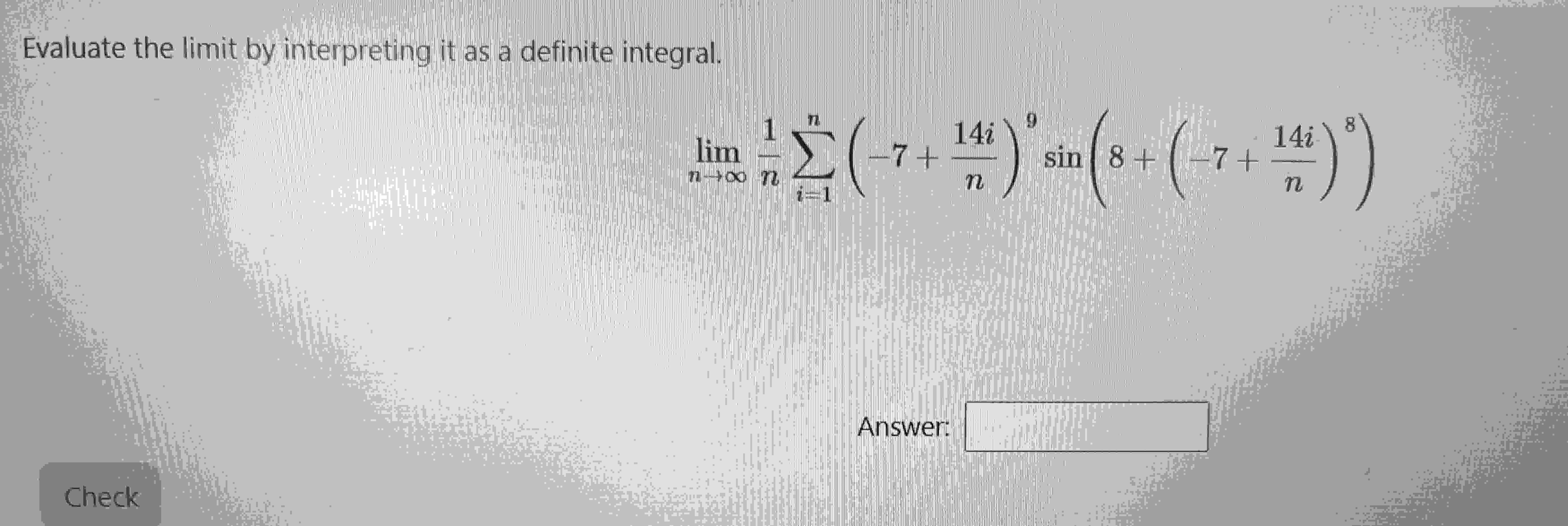 Solved Evaluate the limit by interpreting it as a definite | Chegg.com