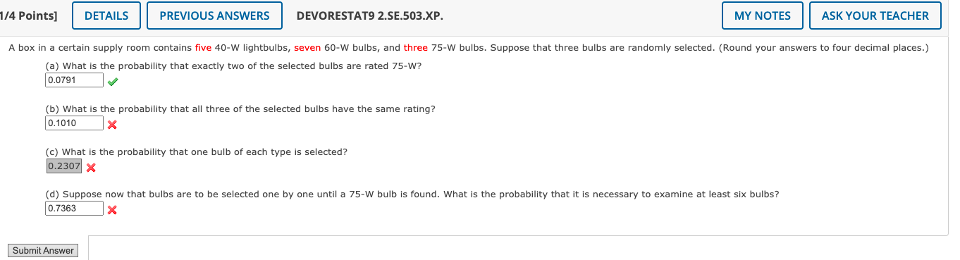 Solved 1/4 Points] DETAILS PREVIOUS ANSWERS DEVORESTAT9 | Chegg.com