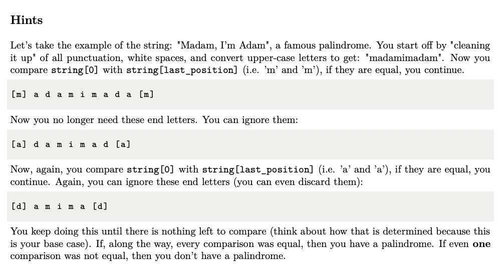Solved Palindrome Cpp A Palindrome Is A Word Or Phrase Whose