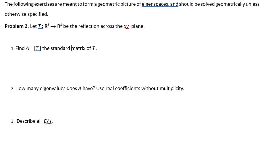 Solved The following exercises are meant to form a geometric | Chegg.com