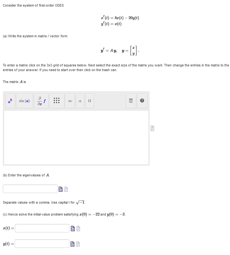 Solved Consider the system of first-order ODES | Chegg.com