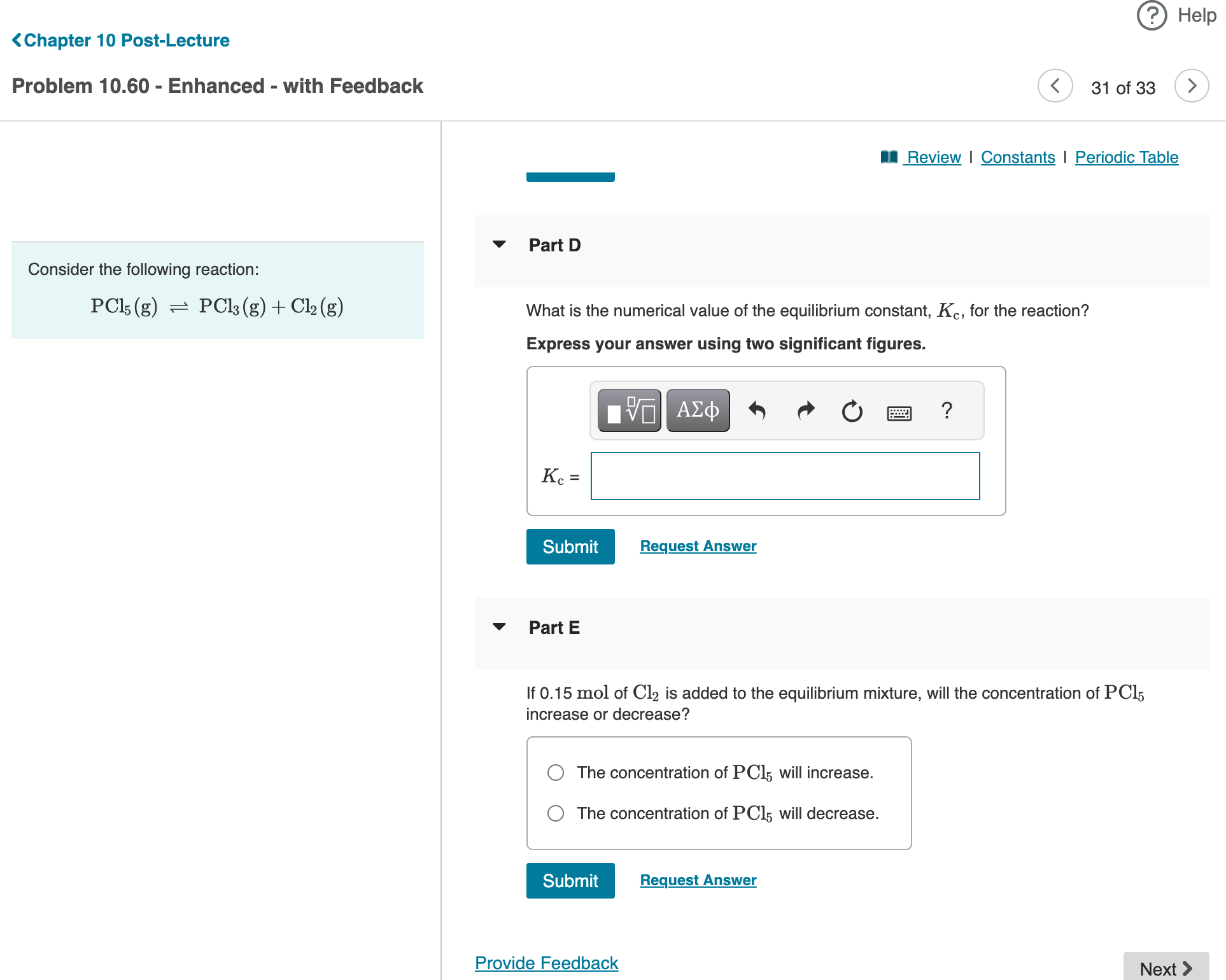 Solved Problem 10.60 - ﻿Enhanced - ﻿with FeedbackConsider | Chegg.com