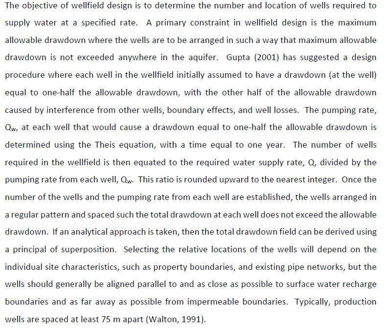Solved The objective of wellfield design is to determine the | Chegg.com