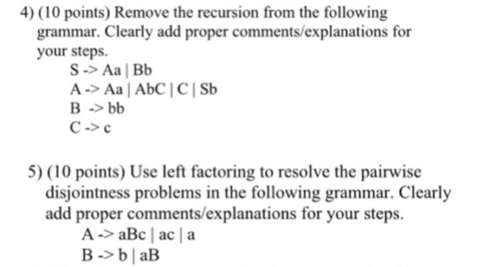 Solved 4) (10 points) Remove the recursion from the | Chegg.com