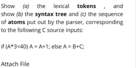 Solved Show (a) the lexical tokens, and show (b) the syntax | Chegg.com
