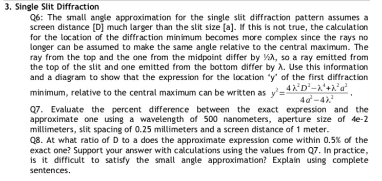 3. Single Slit Diffraction 06: The small angle | Chegg.com