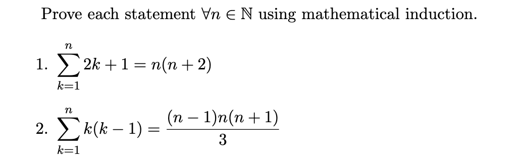 Solved Prove Each Statement ∀n∈n Using Mathematical 7931