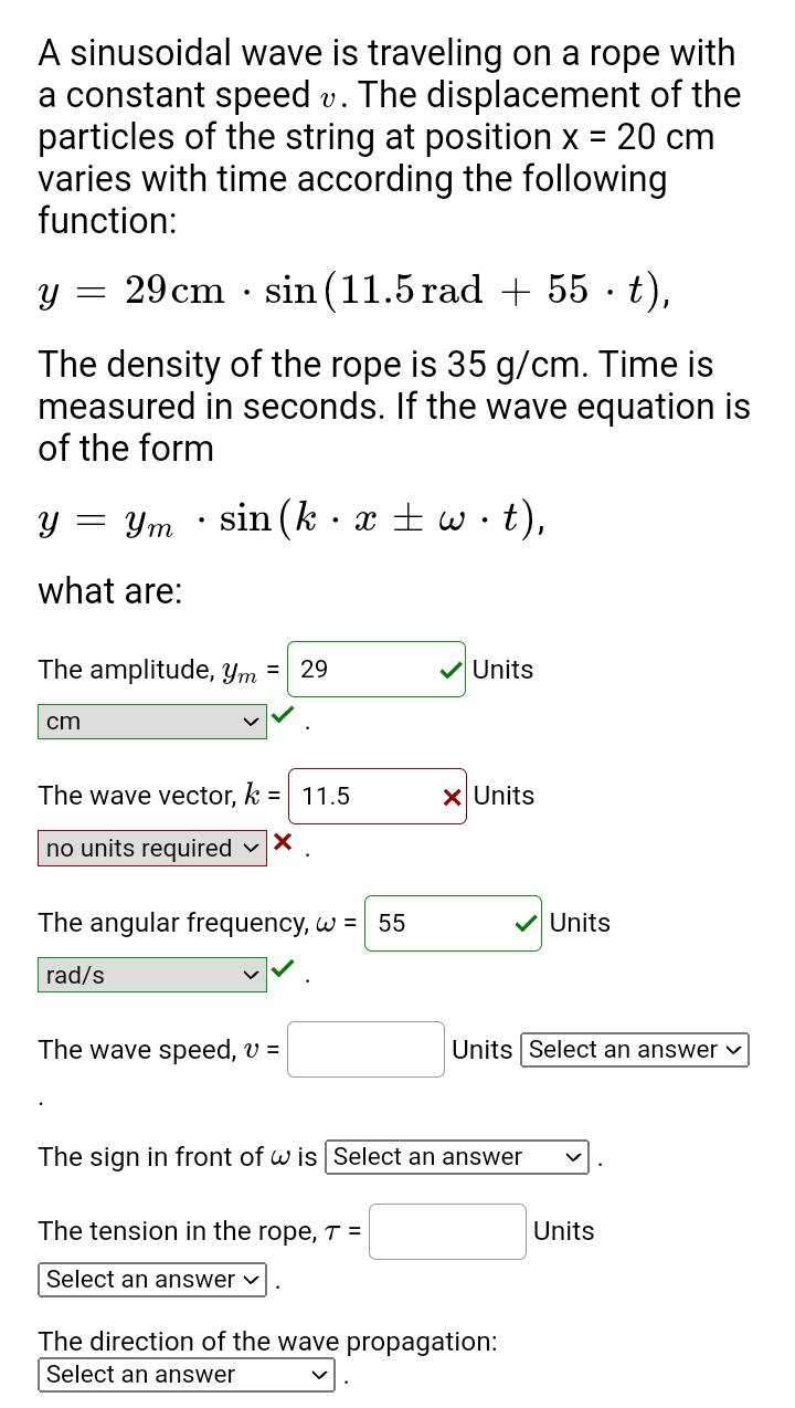 Solved . A sinusoidal wave is traveling on a rope with a | Chegg.com