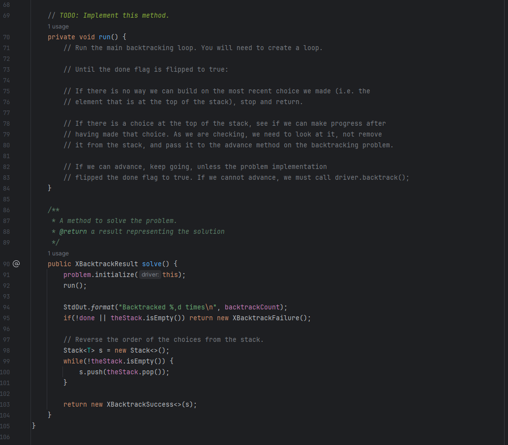 Solved In Java, please complete the TODO sections. package | Chegg.com