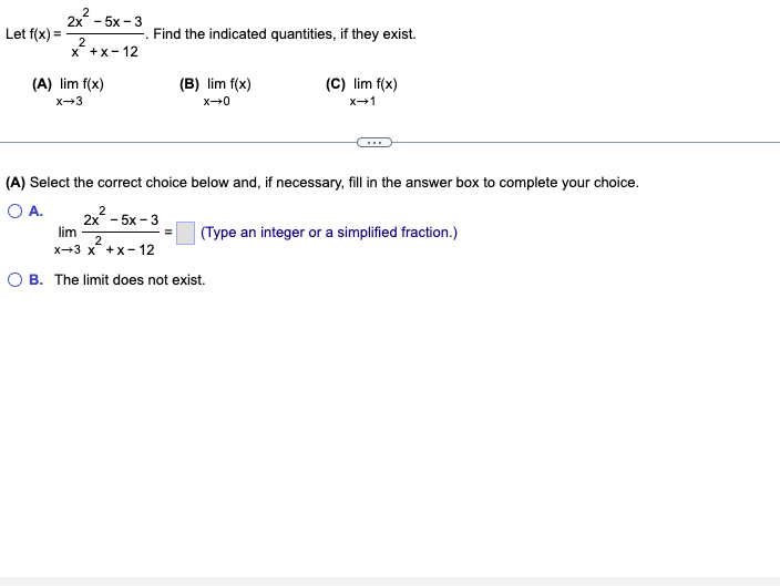 Solved Let F X X2 X−122x2−5x−3 Find The Indicated