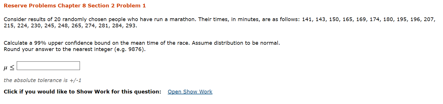 Solved Reserve Problems Chapter 8 Section 2 Problem 1 | Chegg.com