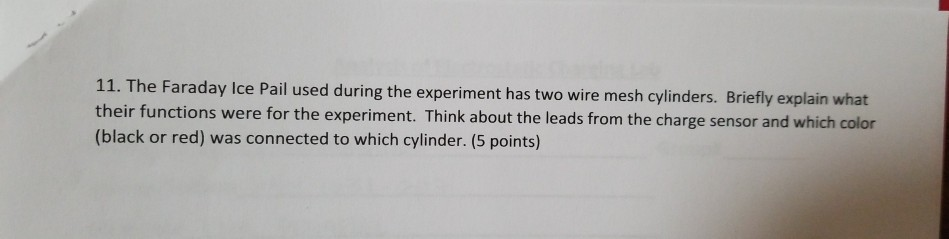 11. The Faraday Ice Pail used during the experiment | Chegg.com