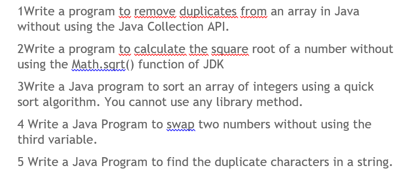 Solved 1 Write A Program To Remove Duplicates From An Array