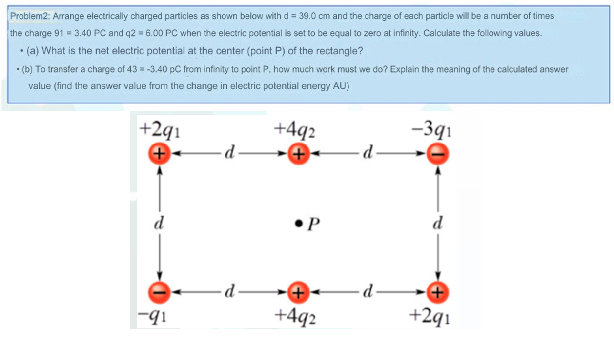 Solved Problem2: Arrange electrically charged particles as | Chegg.com