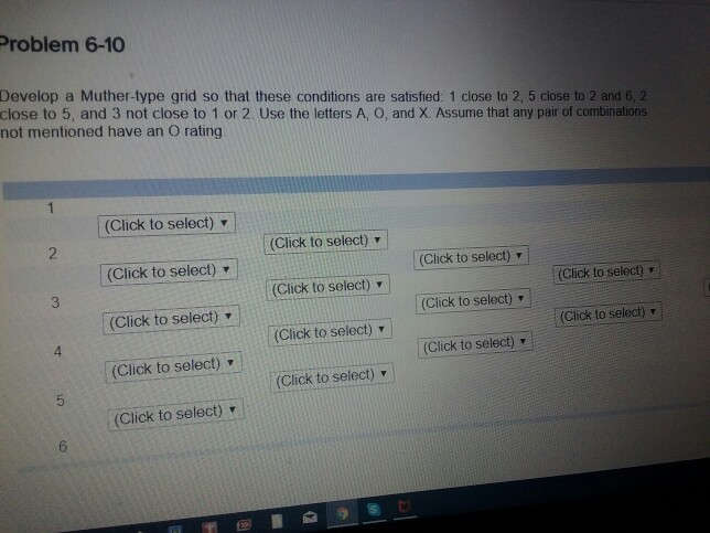 Solved Problem 6-10 Develop a Muther-type grid so that these | Chegg.com