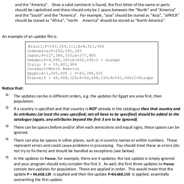 Solved CS1026 Assignment 4: Country Classes Please help! | Chegg.com