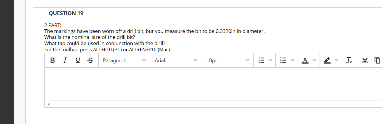 Solved 2 PART: The markings have been worn off a drill bit, | Chegg.com