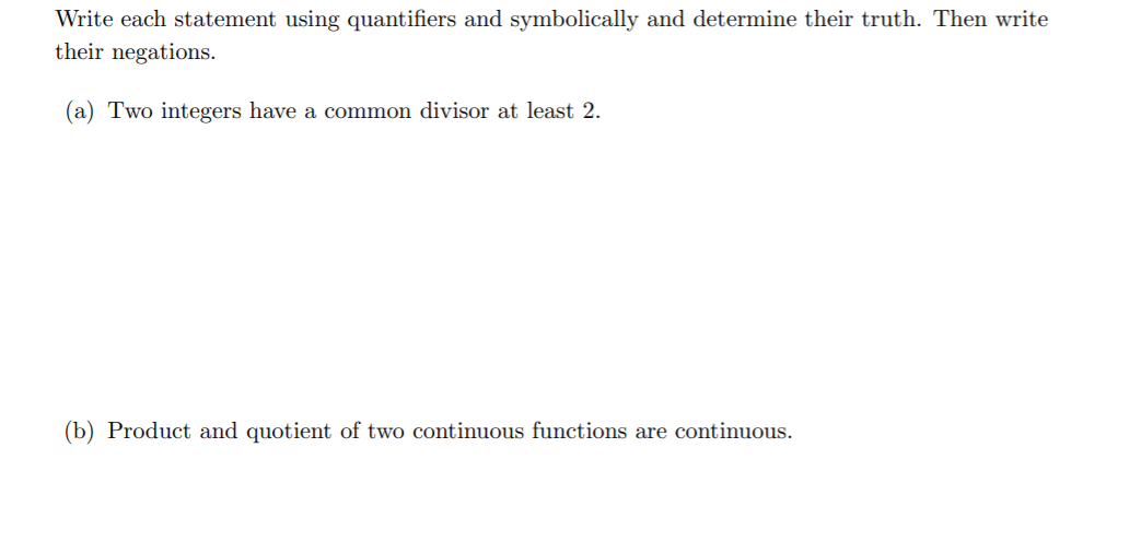 Solved Write each statement using quantifiers and | Chegg.com
