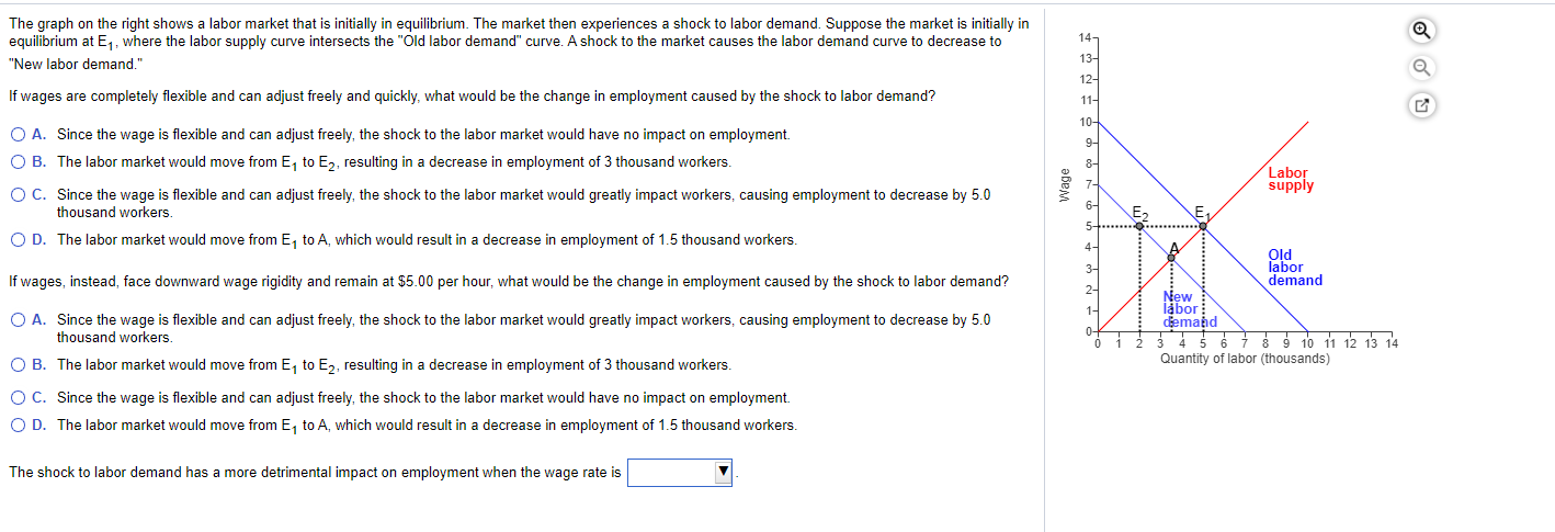 Solved The graph on the right shows a labor market that is | Chegg.com