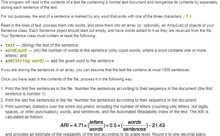 Solved simple file reading program to be solved using arrays | Chegg.com