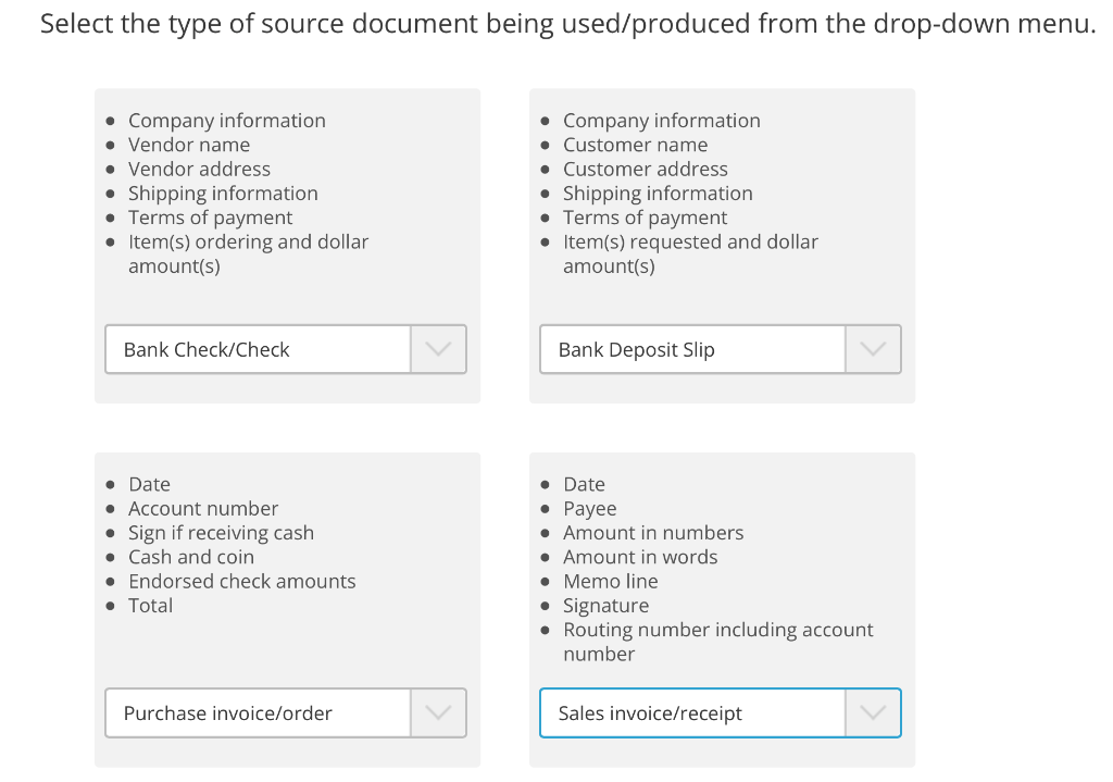 Solved Select the type of source document being | Chegg.com