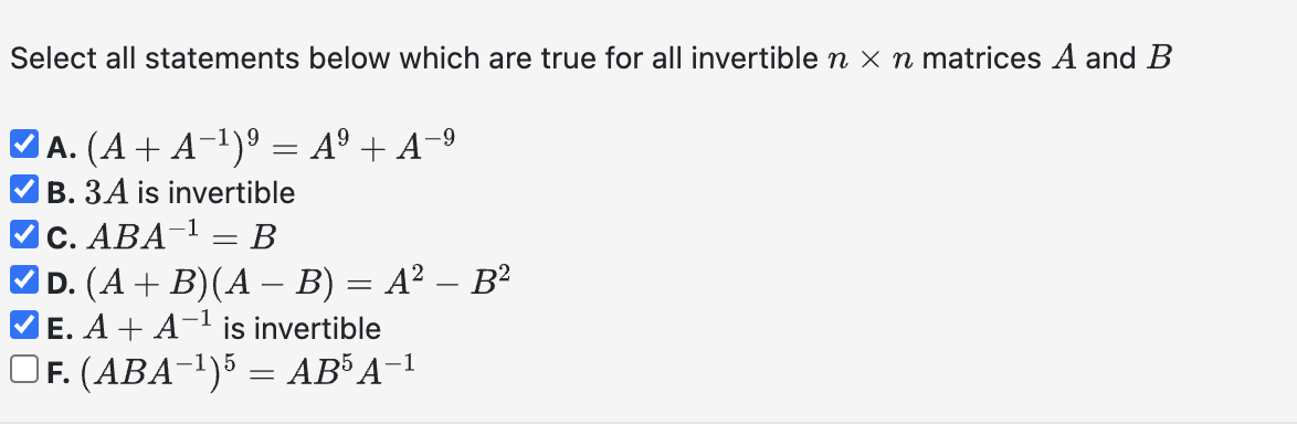 Solved Select All Statements Below Which Are True For All