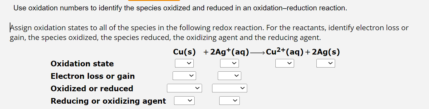 Solved Use oxidation numbers to identify the species | Chegg.com