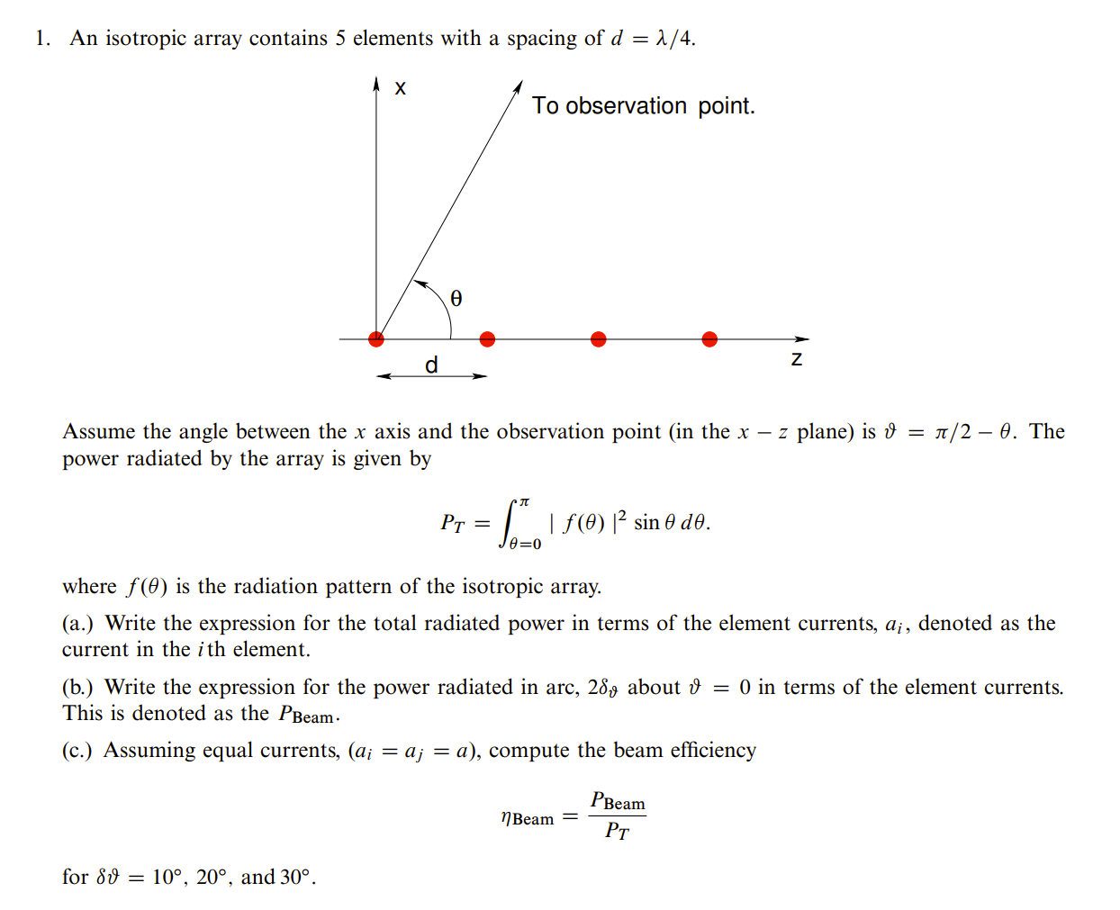 1 An Isotropic Array Contains 5 Elements With A 