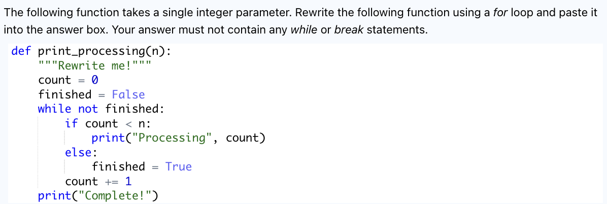 Solved The following function takes a single integer | Chegg.com