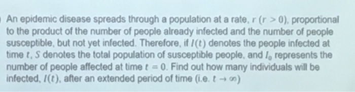 Solved An epidemic disease spreads through a population at a | Chegg.com