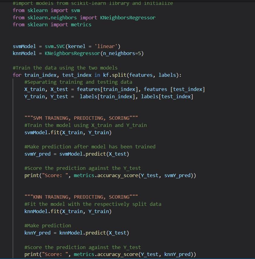 Using SVM and KNN algorithm, perform classification | Chegg.com