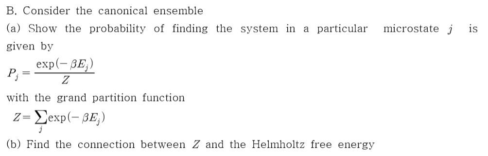 Solved microstate j is B. Consider the canonical ensemble | Chegg.com