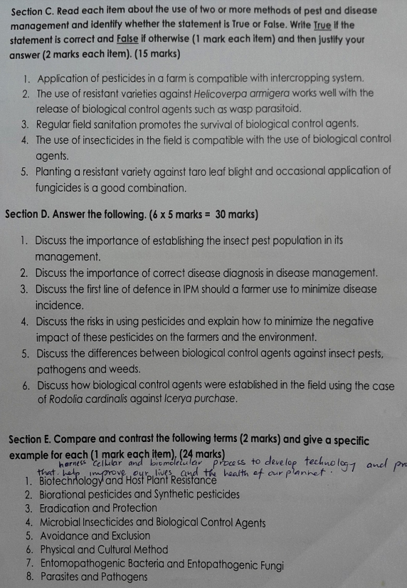 Solved Section C. ﻿Read each item about the use of two or | Chegg.com