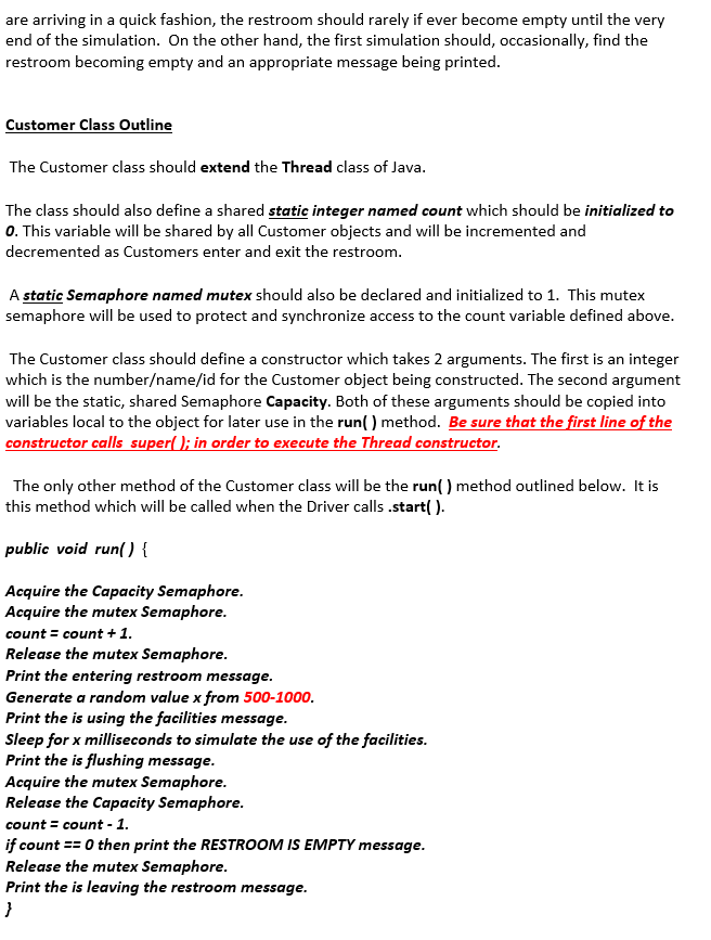 Solved |CSC 460 Program \#1 Concurrency, Threads, | Chegg.com