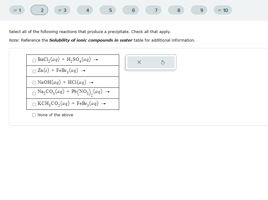 Solved Select all of the following reactions that produce a | Chegg.com