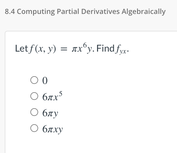 Solved 8.4 Computing Partial Derivatives Algebraically Let | Chegg.com