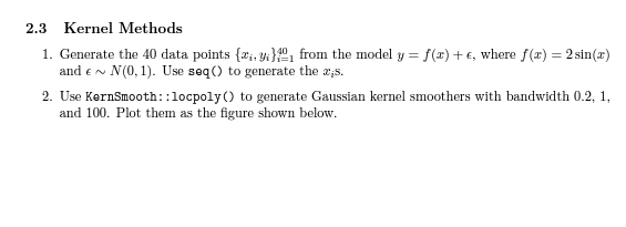 Solved Please include R code Generate the 40 data points | Chegg.com